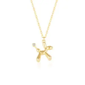 SPERO LONDON Balloon Dog Pendant Necklace In Sterling - Gold
