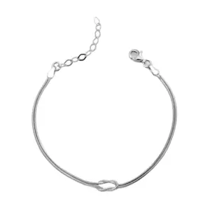 SPERO LONDON Sterling Snake Chain Knot Bracelet - Silver