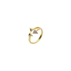 SPERO LONDON Sterling Silver Triangle Adjustable Ring - Gold