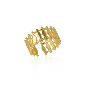 SPERO LONDON Multiple Quad Bar Sterling Ring - Gold