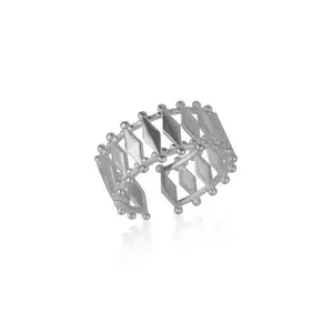 SPERO LONDON Multiple Quad Bar Sterling Silver Ring Silver