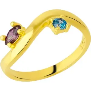 SPERO LONDON Bended Sterling Double Gemstone Ring - Gold