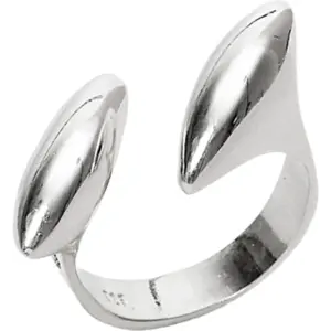 SPERO LONDON Double Marquise Sterling Adjustable Ring - Silver