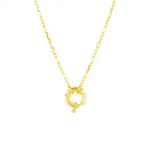 SPERO LONDON Large Lock Sterling Chain Necklace - Gold