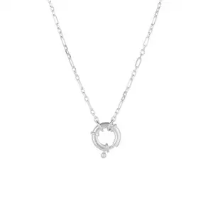 SPERO LONDON Large Lock Sterling Chain Necklace - Silver
