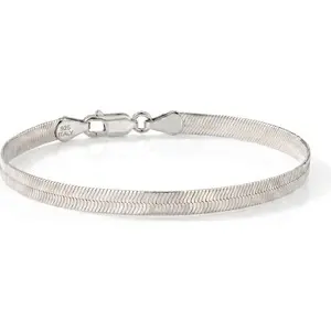 SPERO LONDON Italian Herringbone Sterling Silver Chain Bracelet Silver