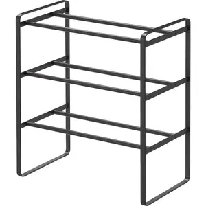YAMAZAKI 3-tier Expandable Shoe Rack - Black