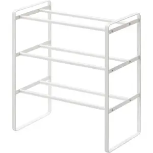 YAMAZAKI 3-tier Expandable Shoe Rack - White
