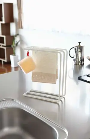 YAMAZAKI Dish Towel Hanger - White