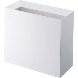 YAMAZAKI Wide Trash Can - White