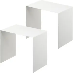YAMAZAKI Set Of 2 Riser Shelves - White