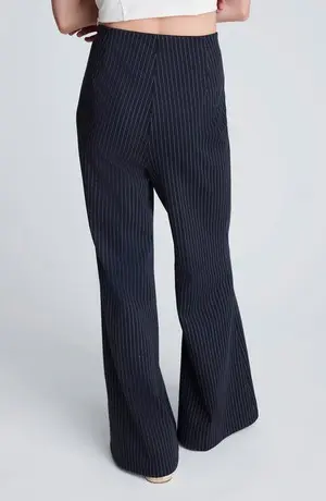 KENNETH COLE High Waist Pinstripe Flare Pants