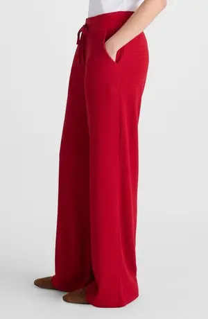 Madewell Waffle Wide Leg Pajama Pant - Crimson