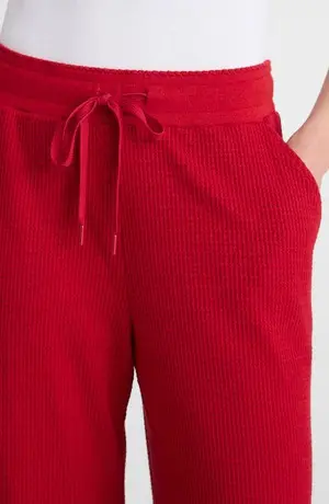 Madewell Waffle Wide Leg Pajama Pant - Crimson