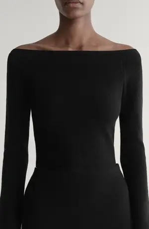 A.L.C. Jo Fitted Off-the-shoulder Crop Sweater