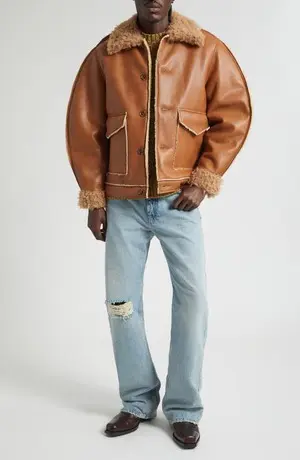 Séfr Beau Faux Leather & Faux Shearling Jacket