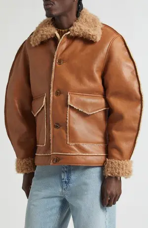Séfr Beau Faux Leather & Faux Shearling Jacket