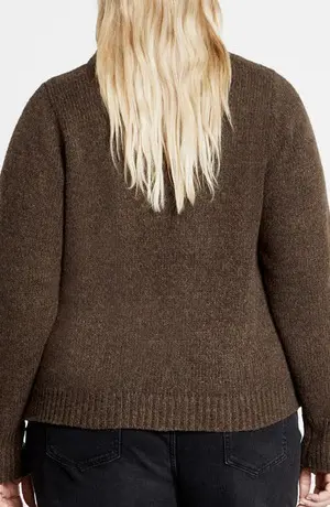 City Chic Salem Cutout Sweater - Chocolate