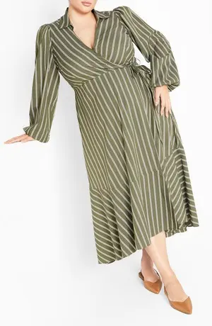 City Chic Stripes Day Dresses