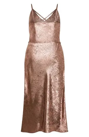 City Chic Metallic Midi Dress