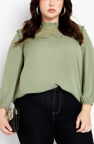 City Chic 3/4 Sleeve Tops