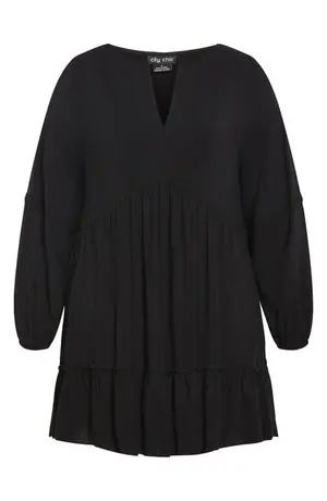 City Chic Tiered Minidress - Black