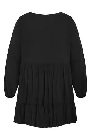 City Chic Tiered Minidress - Black