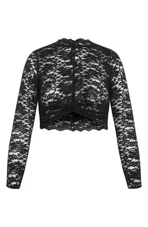 City Chic Arlette Sheer Lace Crop Top