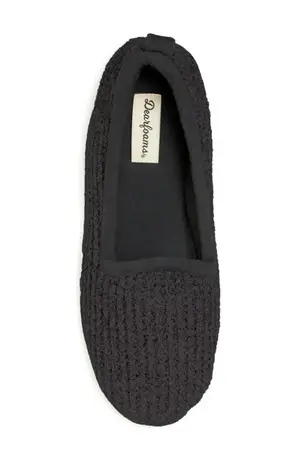 DEARFOAMS Rachel Marled Chenille Slippers - Black