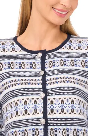 CECE DUPRAZ Fair Isle Stripe Cardigan