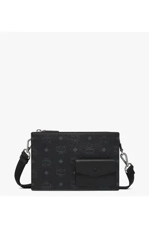 Mcm Visetos Crossbody Pouch - Black
