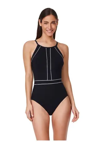 GOTTEX High Neck One Piece - Black-white