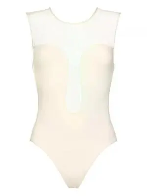 ERES One-piece Swimsuit With Mesh Panel - Neutrals