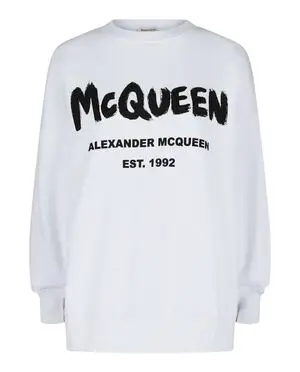 Alexander McQueen Graffiti Logo Sweatshirt - White Black
