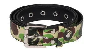 A BATHING APE Abc Camo Pu Ostrich Belt - Green