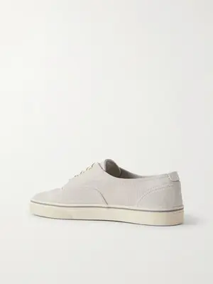 Brunello Cucinelli Suede Low-top Sneakers - White