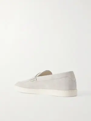 Brunello Cucinelli Suede Penny Loafers - Gray