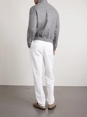 Brunello Cucinelli Wool, Linen And Silk-blend Bomber Jacket - Gray