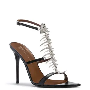 GIUSEPPE ZANOTTI Leather Stiletto Sandals - Black