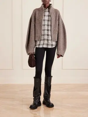 Attico Ribbed Wool And Cashmere-blend Zip-up Cardigan