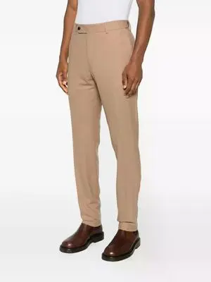 CELLAR DOOR Tapered Leg Wool Trousers - Brown