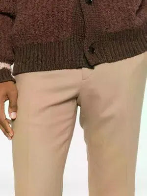 CELLAR DOOR Tapered Leg Wool Trousers - Brown