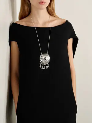 Juju Vera Petra Onyx Necklace - Silver