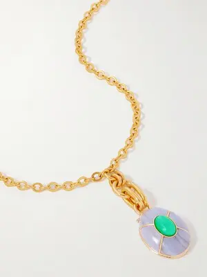LIZZIE FORTUNATO Yucca Gold-plated, Agate, And Chrysoprase Necklace