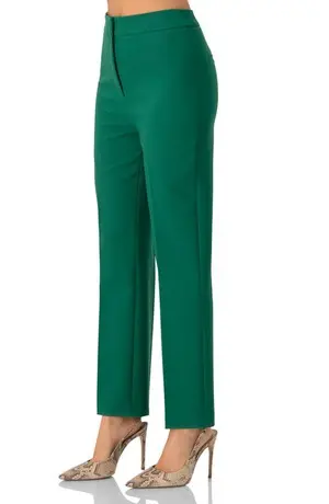 IVONNE Tailored Straight-leg Trousers - Green