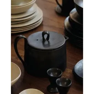 FERM LIVING Flow Set Of Two Stoneware Egg Cups 6.5cm - Black