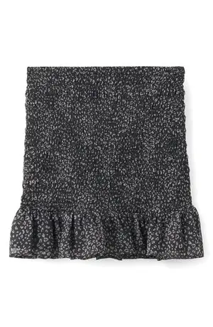 Mango Leopard Ruffle Miniskirt