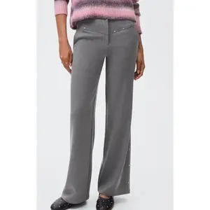 Mango Studded Low Rise Pants