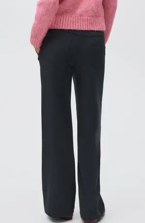 Mango Studded Low Rise Pants - Navy