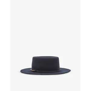REISS Chain-embellished Fedora - Navy